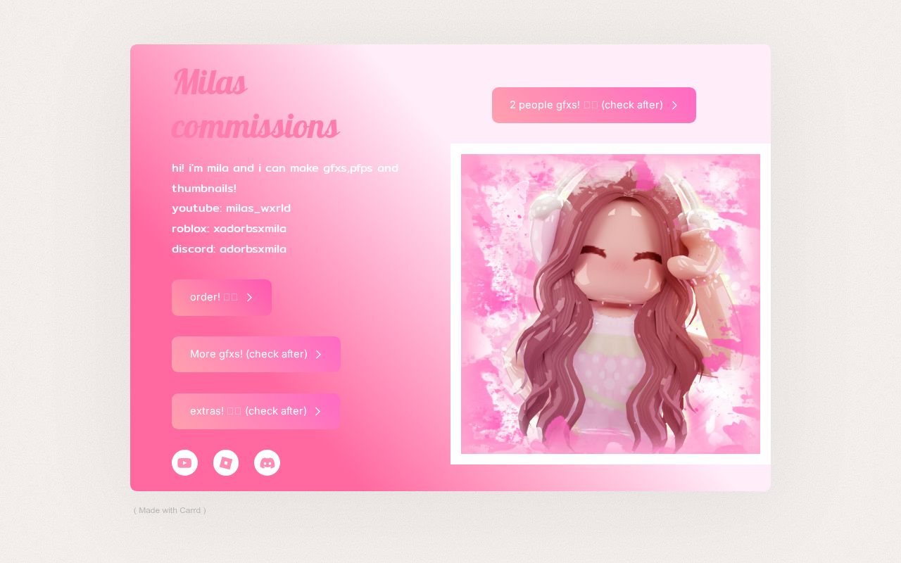 Mila's commissions! 🍰